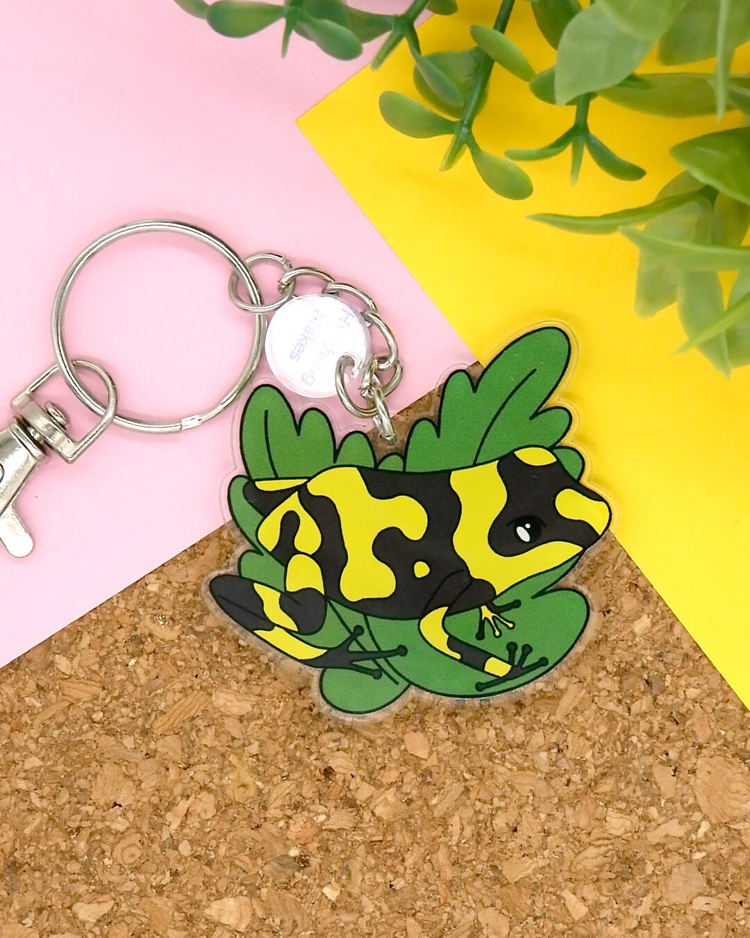Harlequin Dart Frog Recycled Acrylic Keychain – Hatchling Makes
