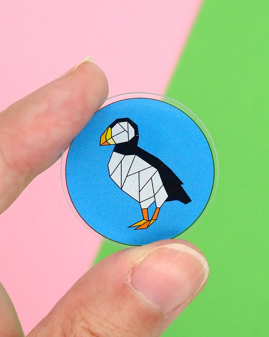 Puffin acrylic pin – Hatchling Makes