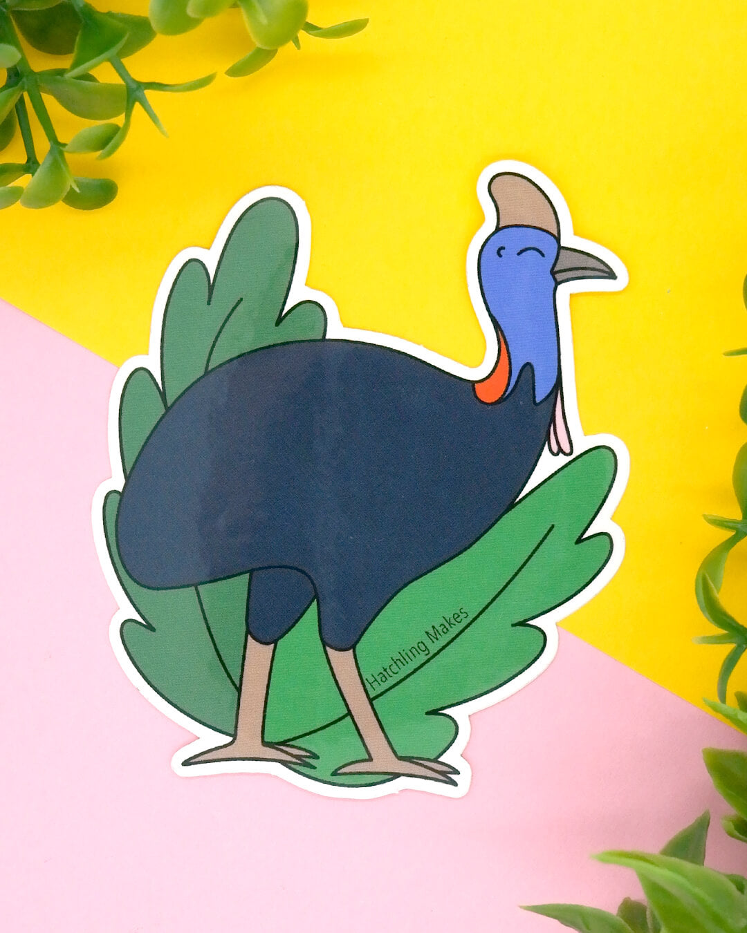 Southern Cassowary Vinyl Sticker – Hatchling Makes