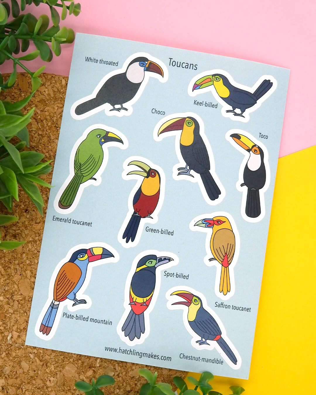 Toucans A6 Sticker Sheet – Hatchling Makes
