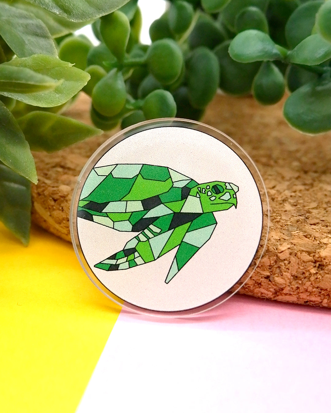Turtle acrylic pin – Hatchling Makes